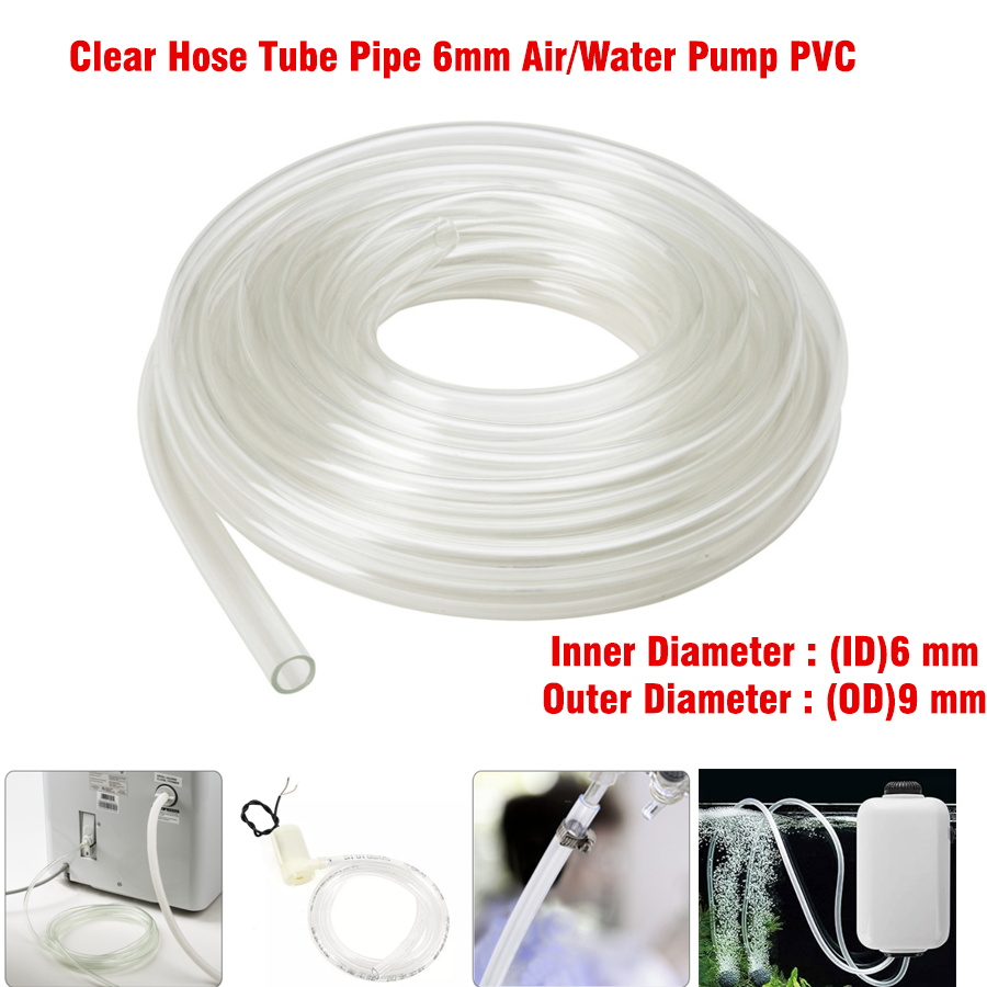 Flexible Clear Hose Tube Pipe 6mm Air/Water Pump PVC