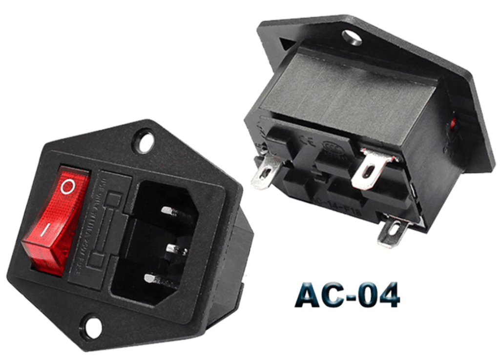 AC Power Socket Panel Mount Inlet With Fuse Holder And Sw...