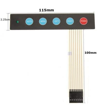 Membrane Keypad 5×1 (5 Key +LED)