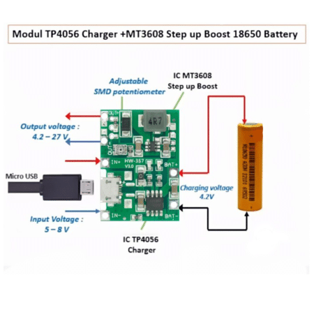 TP4056 Lithium Li-ion 18650 Battery Charger Board With St...