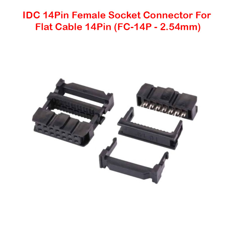 IDC 14Pin Female Socket Connector For Flat Cable 14Pin (F...